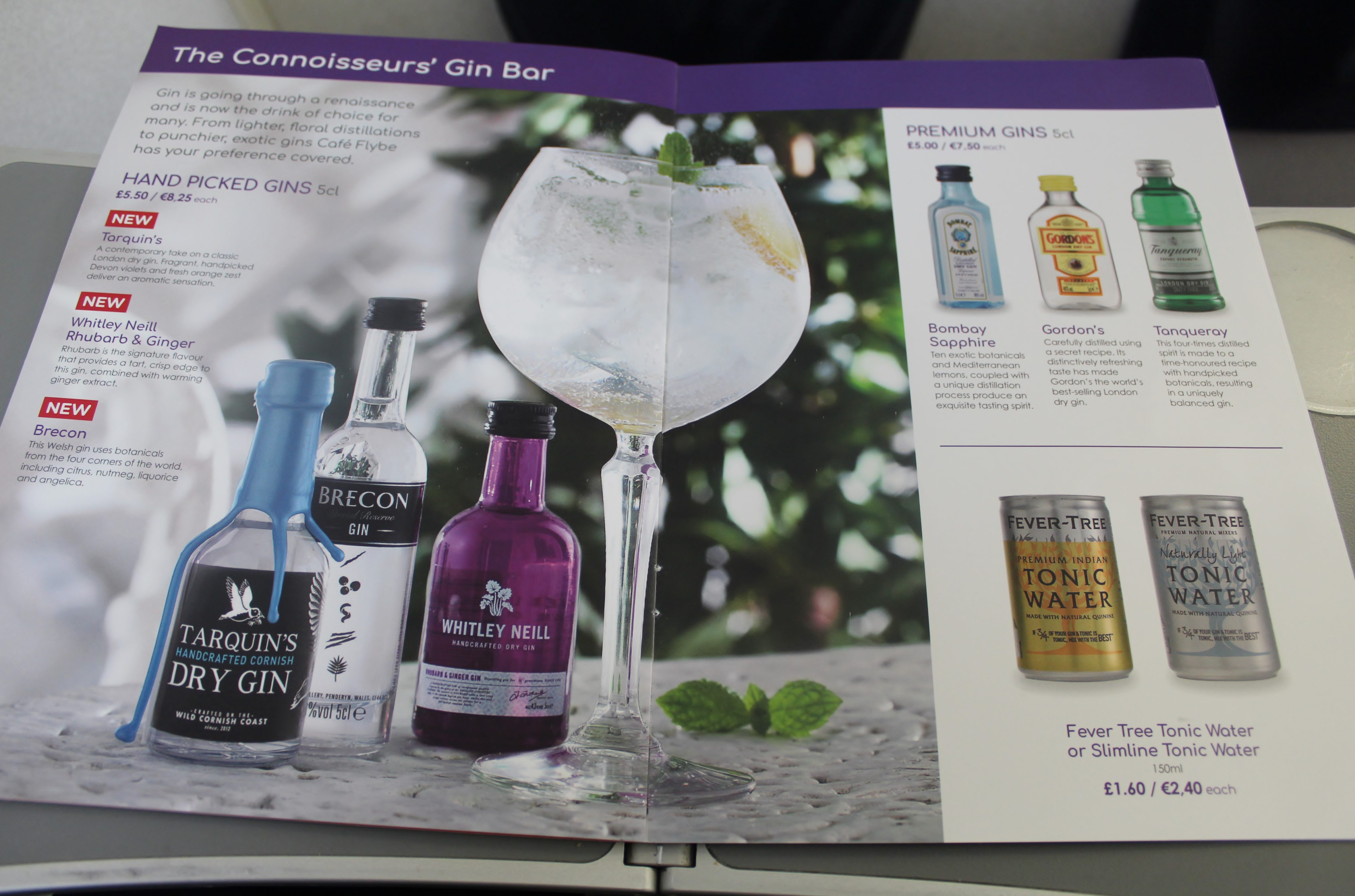 A great gin selection on Flybe | MorePremium.com