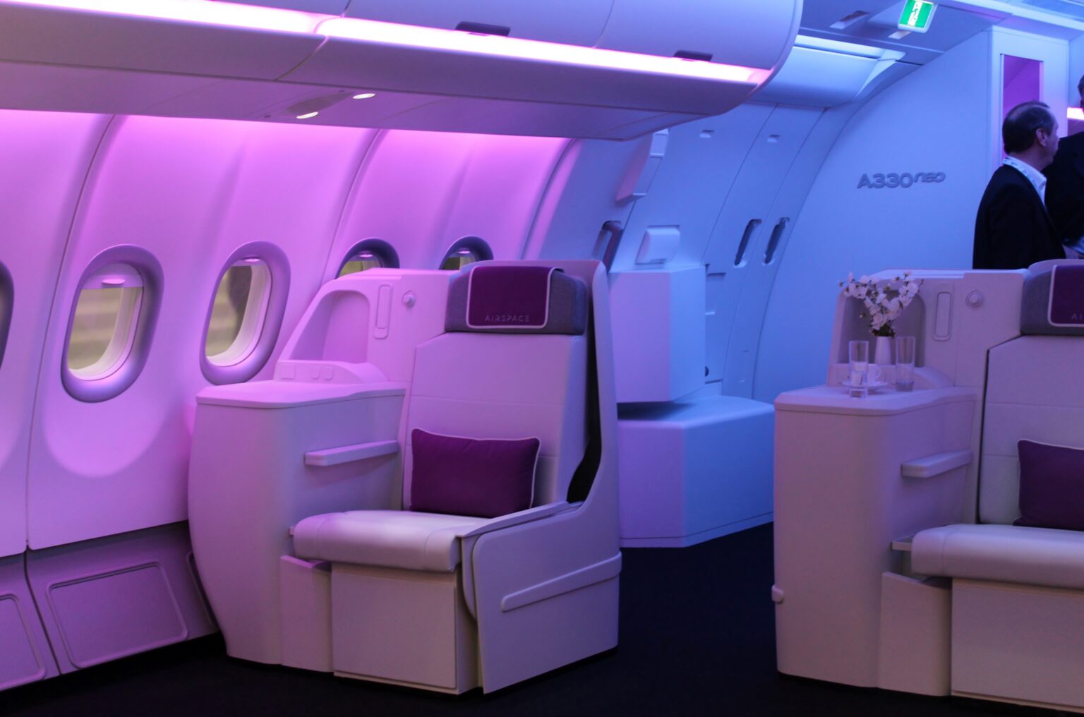 The Airspace by Airbus cabin interior on the Airbus A330NEO ...